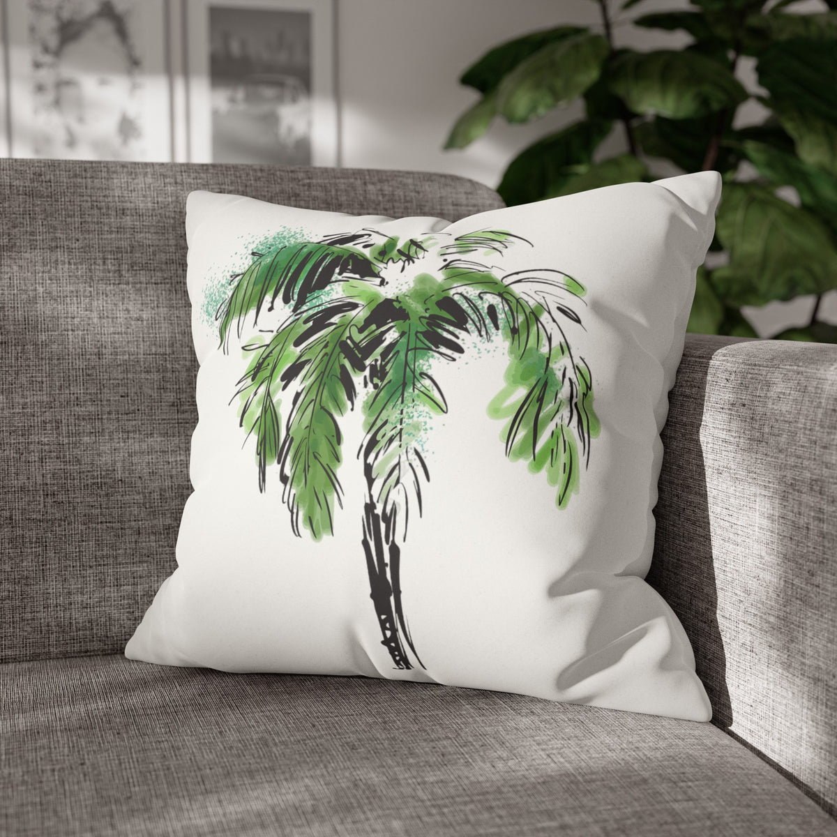PALM TREE - Faux Suede Square Pillowcase – Resin Vibe